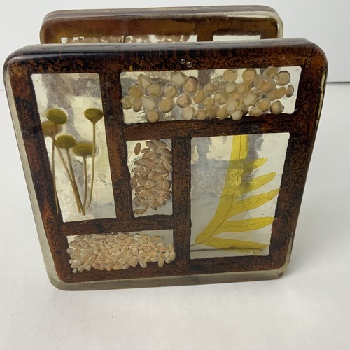 Colorflo Vintage Lucite Resin Seeds Grains Plants Napkin Letter Holder ...
