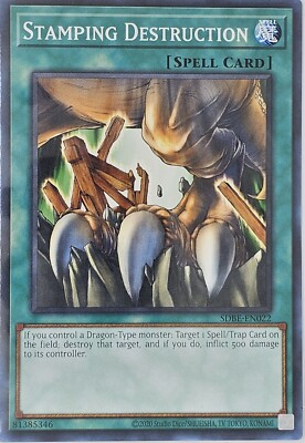 A884 YUGIOH SPELL CARD STAMPING DESTRUCTION SDBE-EN022 | eBay