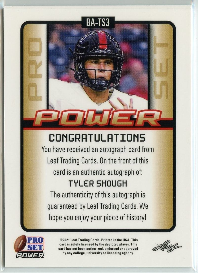 2021 Leaf Pro Set Power TYLER SHOUGH Bronze Foil Auto Rookie RC | eBay