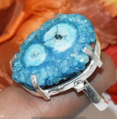 Blue Solar Quartz Gemstone Ring 925 Silver Plated Us Size 7" U335-D150 ...