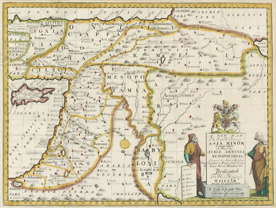 Map "A New Map of the Eastern Parts of Asia Minor" (Holy Land) E. Wells ...