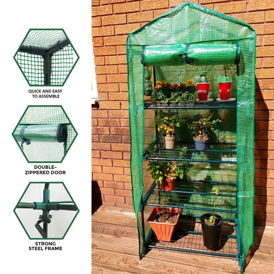 Weatherproof 4-Tier Greenhouse, Slanted and Gable Tomato Greenhouse for ...