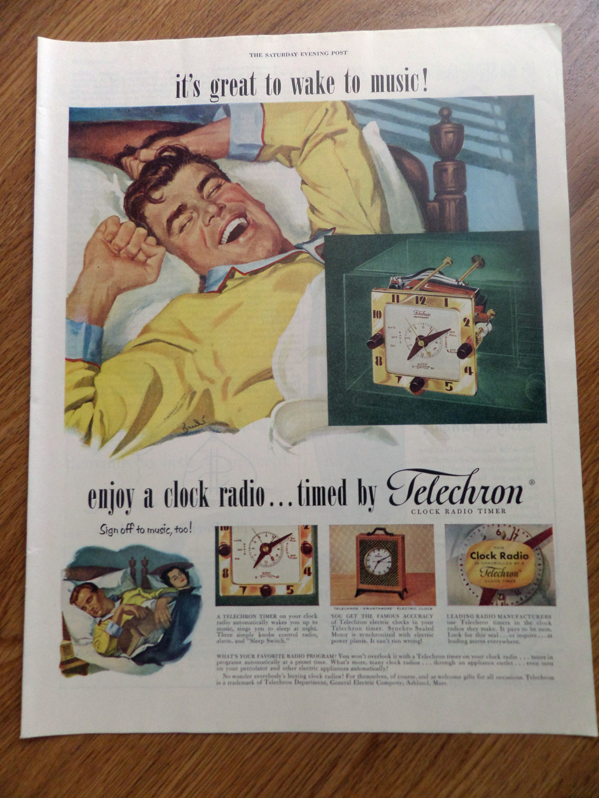 1951 Telechron Ad Clock Radio Timed by Telechron | eBay