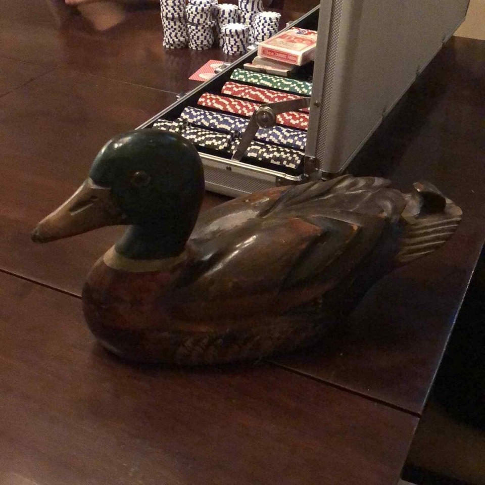 Leo Koppy Vintage Wood Painted Mallard Duck Sculpture - Artist Signed ...