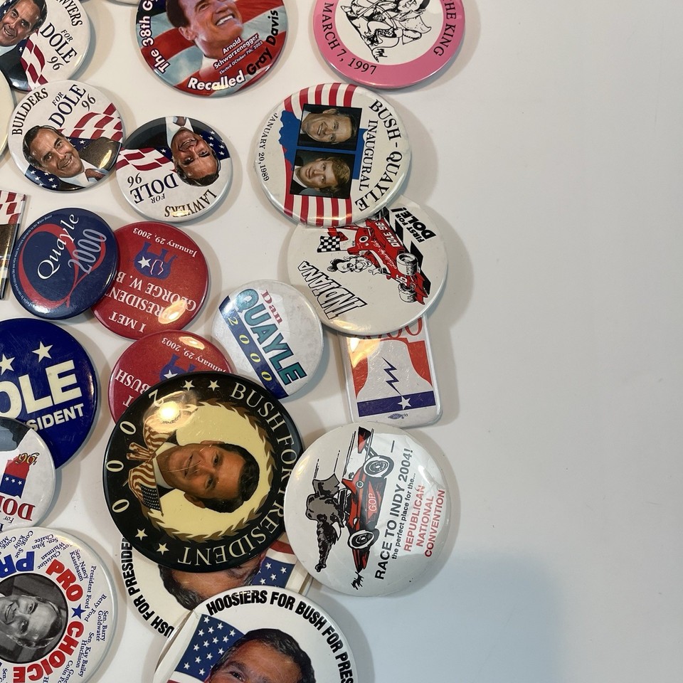 Republican Political Buttons GOP RNC Bush Dole McCain Goldsmith Quayle ...