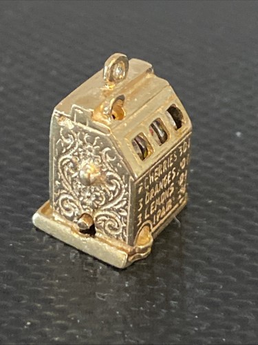 Vintage 14K Yellow Gold Slot Machine Charm | eBay