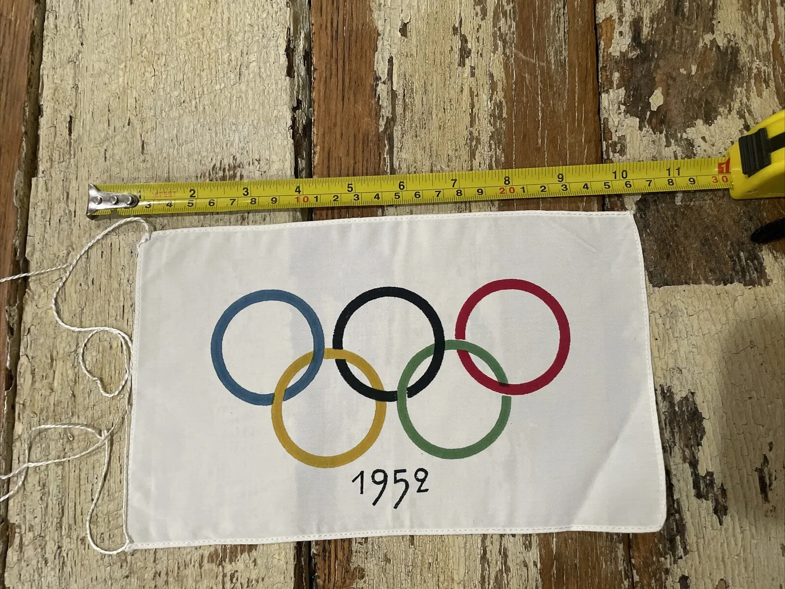 Rare 1952 Official Olympic Silk Pennant Flag banner Finland Vintage ...