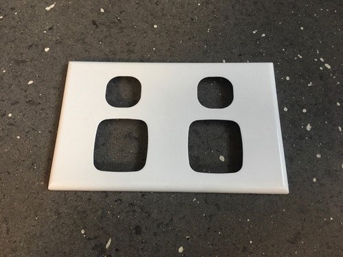 1x Dexton Double GPO Socket Slimline White Faceplate NEW Face Plate ...