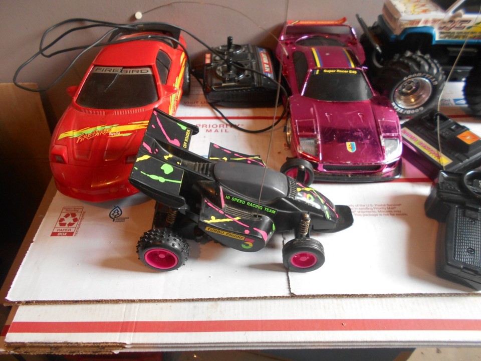 (4) Vintage Remote Control Cars,Truck With Controllers New Bright Etc ...