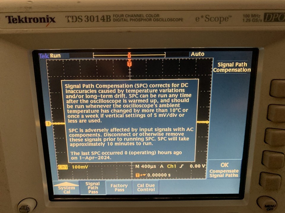 Low 2196 use-hours Calibrated Tektronix TDS3014B Digital Oscilloscope ...