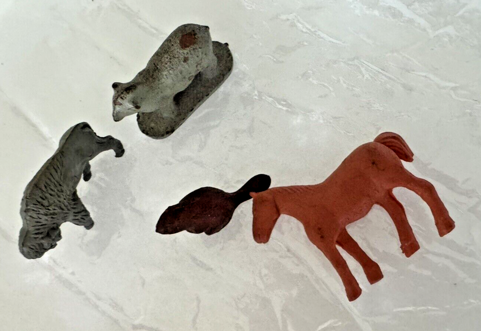 Large lot 27+ vintage farm animal figurines composition England Goat ...