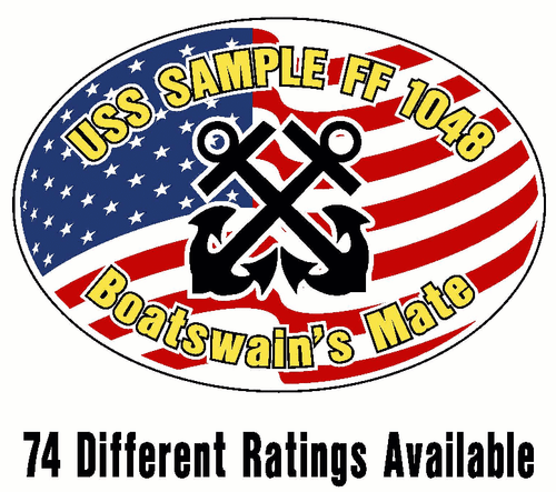 USS SAMPLE FF 1048 Oval Decal / Sticker Military USN U S Navy S05B | eBay