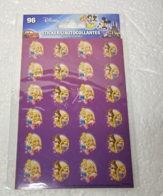 96pc Disney Princess Stickers Cinderella Belle Repunzel Aurora ~ 7/8" 4 ...