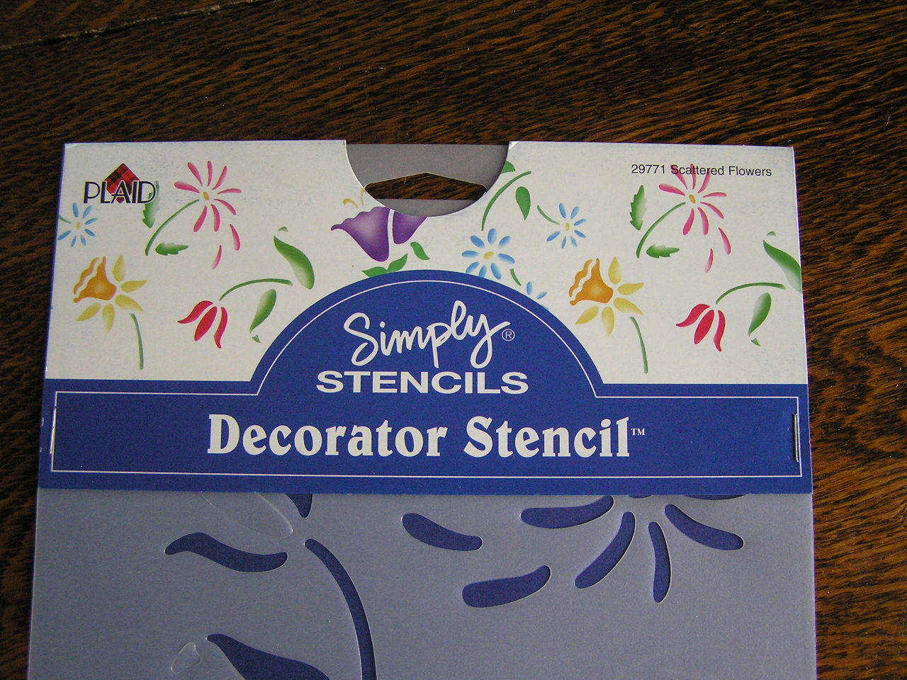 2002 Plaid Simply Stencils Decorator Stencil SCATTERED FLOWERS 15.5" x ...