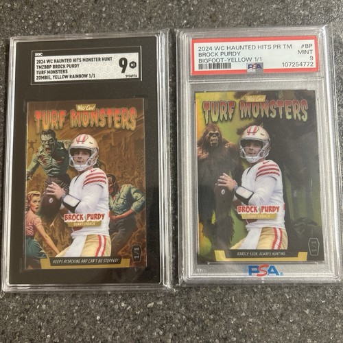Brock Purdy 1/1 2024 Turf Monsters PSA 9 and SGC 9 Graded Cards 49ers ...