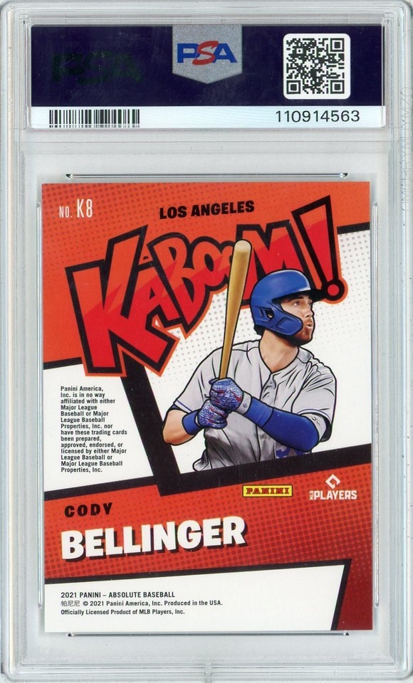 2021 Panini Absolute Cody Bellinger Kaboom PSA 9 Mint K-8 SSP Case Hit ...