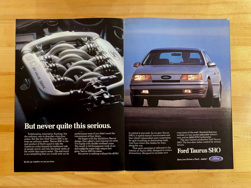 1988 Print Ad Ford Taurus Sho A SERIOUS 4 DOOR VEHICLE 3 Page | eBay