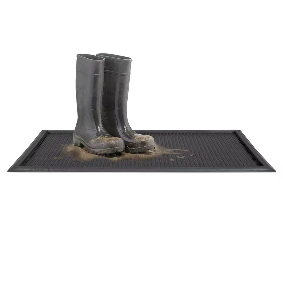 Door Mat Waterproof Non-Slip Indoor/Outdoor Rubber Boot Tray 18X28 ...