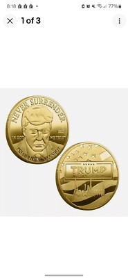 President Donald Trump Mug Shot Never Surrender Commemorative Coin Gold ...