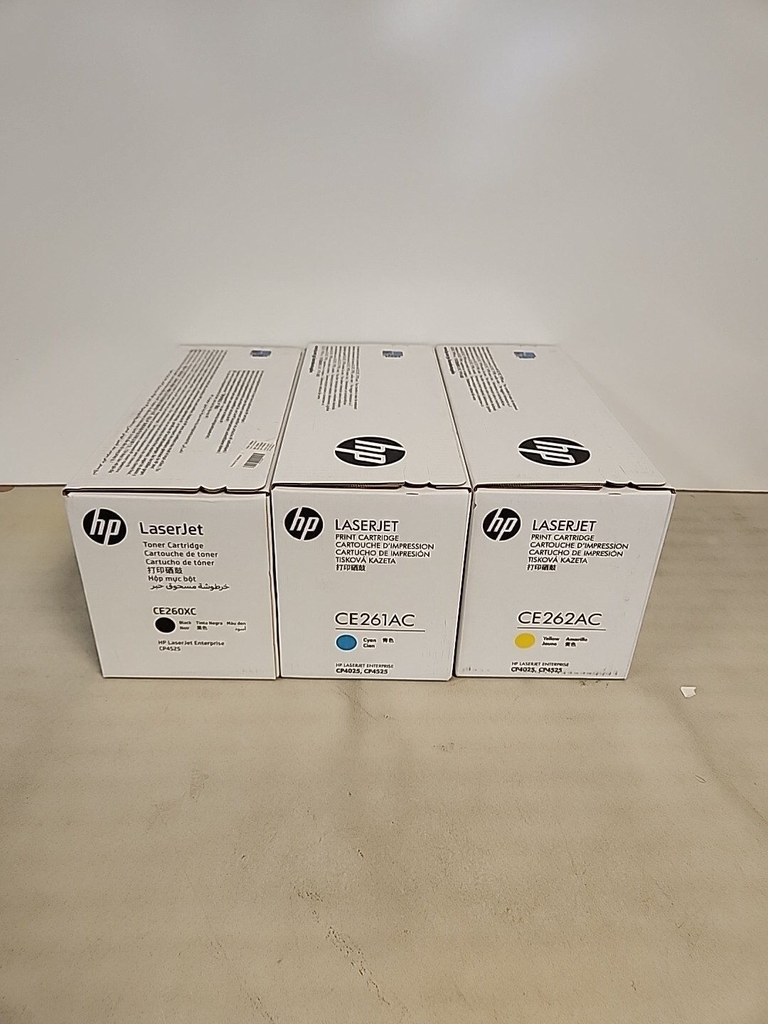 LOT OF 3! GENUINE HP 647X/648A TONER CARTRIDGES CE260XC CE261AC CE262AC ...