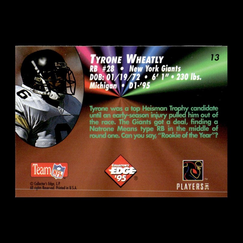 Tyrone Rodgers 1995 Edge Seattle Seahawks #13 R329M 39 | eBay