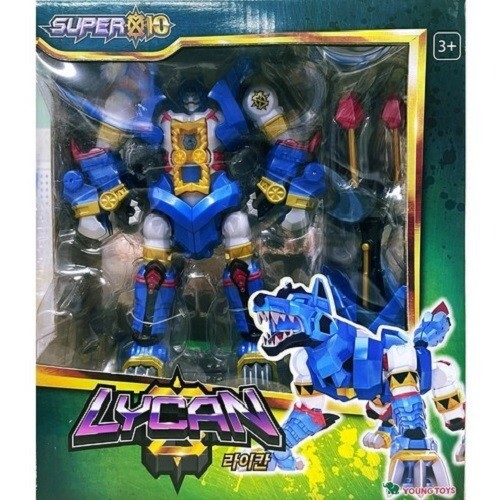 SUPER 10 LYCAN Blue Hunter Wolf Werewolf Transforming Robot Figure K ...