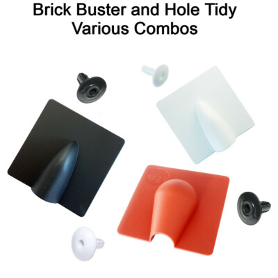 Brick Buster with Hole Tidy Grommet Cable Entry Cover Plate Black White ...