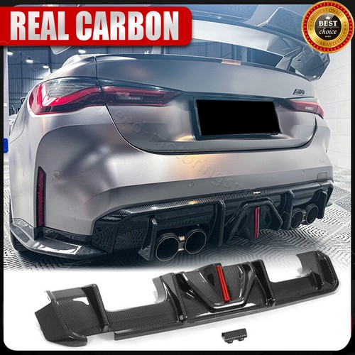 Fits BMW 2021-2025 G82 G83 M4 Carbon Fiber Rear Bumper Diffuser Lip W ...