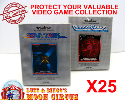 25x VECTREX CIB GAME - CLEAR PLASTIC PROTECTIVE BOX PROTECTOR SLEEVE ...