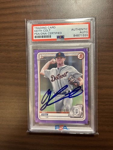 Colt Keith 2020 Bowman Draft AUTO PSA AUTHENTIC PURPLE /250 AUTOGRAPH ...