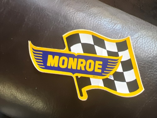 NOS Vintage MONROE Shocks Logo Flag 1960s 70s Racing Decal Sticker Rare ...