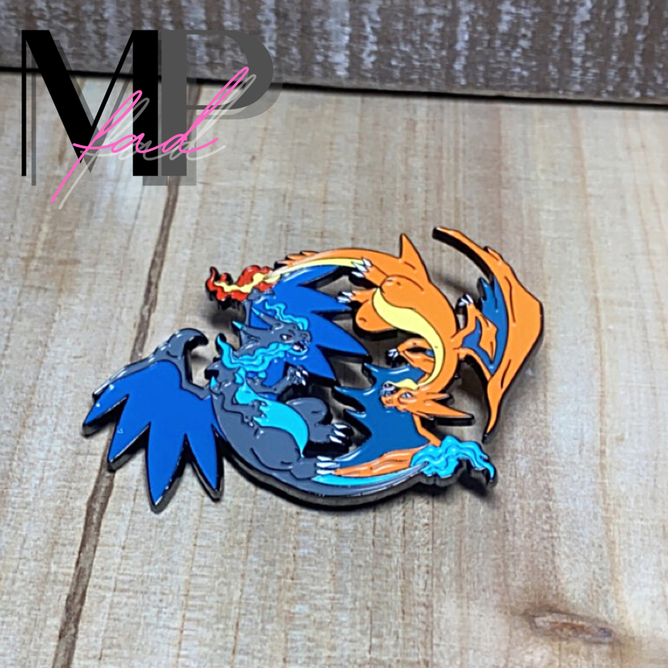 Pokemon Soft Enamel Pins Collectible Butterfly Metal Clutch BLUE MEGA CHARIZARD | eBay
