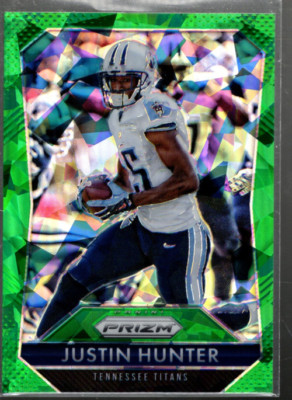 A0680- 2015 Panini Prizm Prizms Green Cracked Ice #143 Justin Hunter ...