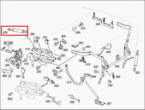 NEW GENUINE MERCEDES BENZ R230 SL TAILGATE BOOT LID GAS STRUT DAMPER ...