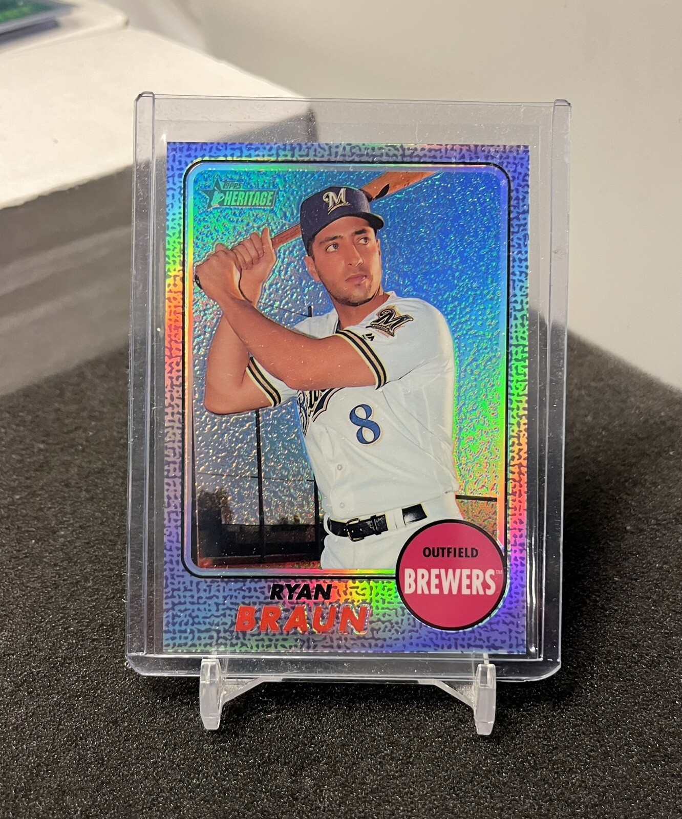 Ryan Braun 2017 Topps Heritage Chrome 451 Milwaukee Brewers purple ...