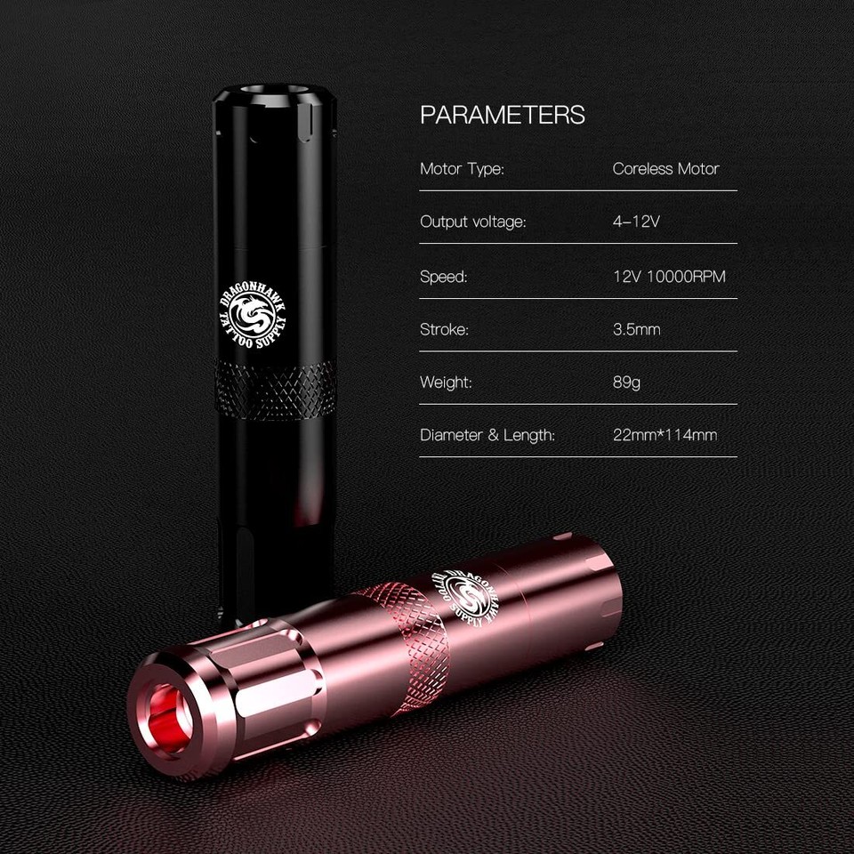 Wireless Rotary Pen Coreless Motor Tattoo Machine With Battery 10Pcs ...