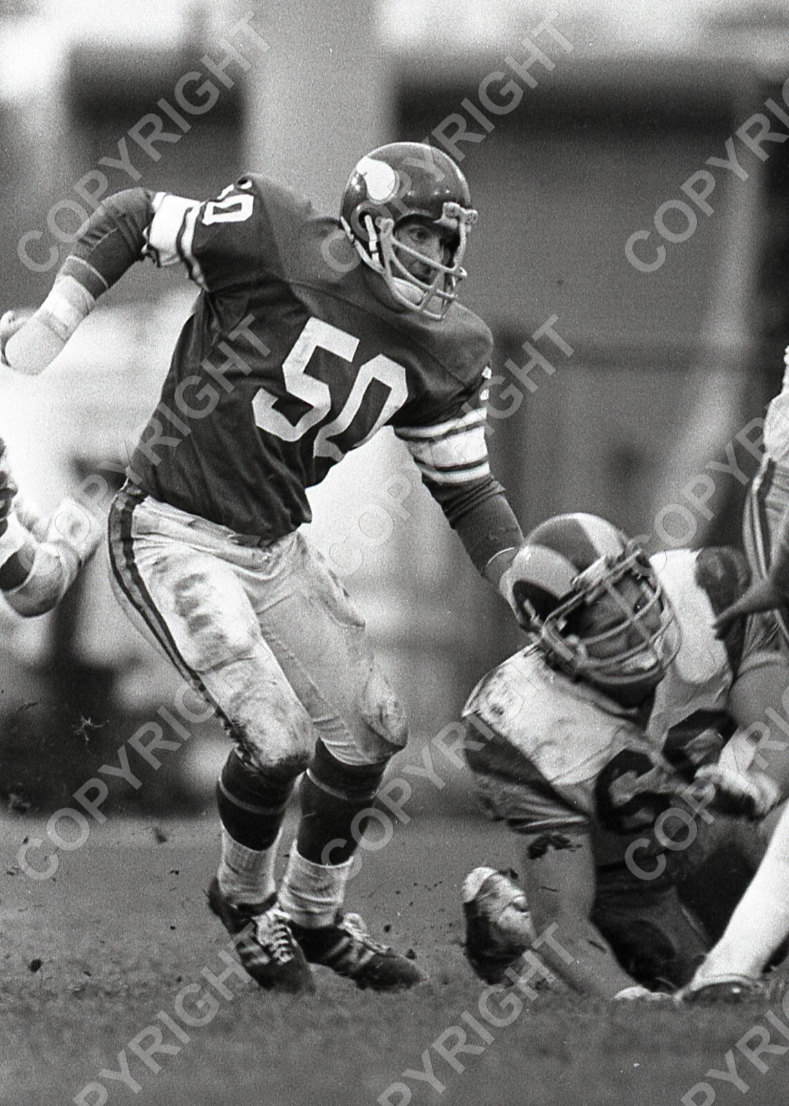 JEFF SIEMON - MINNESOTA VIKINGS - Vintage 35mm B&W NEGATIVE 8.13a* READ ...