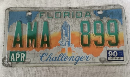 Florida 1990 Challenger Lisence Plate # AMA 899 | eBay