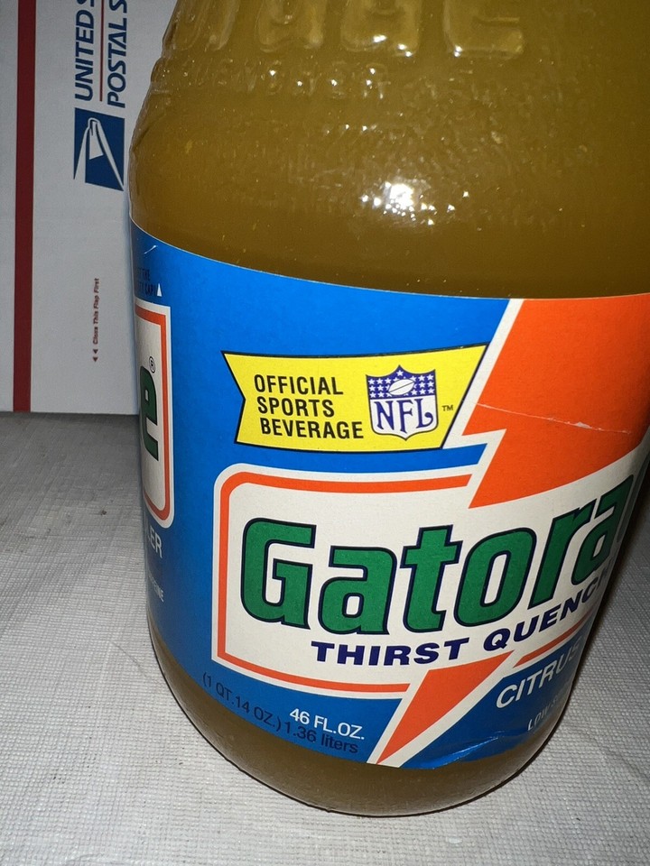 VINTAGE 1980’S FULL GATORADE GLASS BOTTLE CITRUS 46OZ SEALED BRAND NEW ...