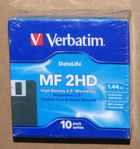 10 Verbatim MF 2HD 3.5"Floppy Disks 1.44MB Double Sided HD , Sealed ...