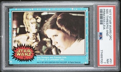 1977 O-PEE-CHEE OPC STAR WARS #51 PRINCESS LEIA ROOKIE PSA GRADED VERY ...
