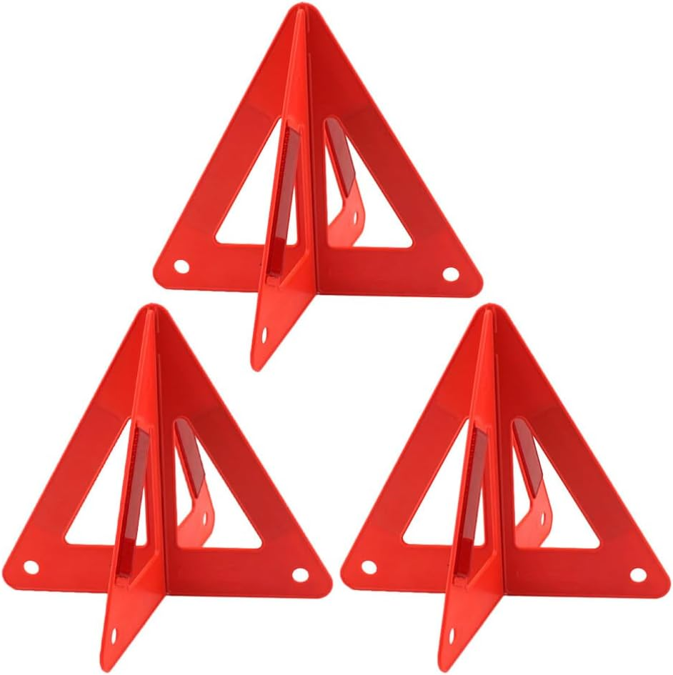 3Pcs Triangle Warning Signs Reflective Roadside Auto Warning Triangle ...
