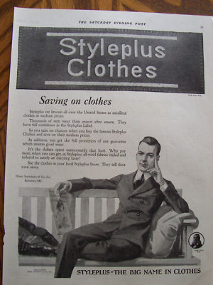 1920 Original Styleplus Mens Clothes Advertisement | eBay