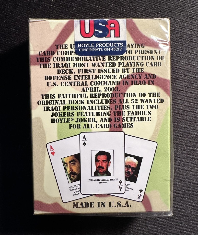 Orignal Desert Storm Iraqi Most Wanted Playing Cards USA Hoyle Cards ...