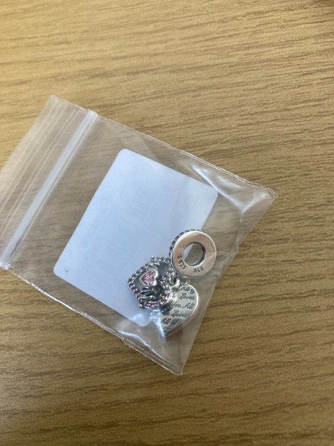 PANDORA Heart and Mum Dangle Charm - Pink (799402C01 ) for sale online ...