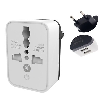 EU Travel Adapter Plug with USB Charger | Euro Plug Europe Holiday ...