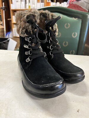 Clarks Kearns Ramsey Faux Fur Lined Navy Winter Boots - Women’s Size 8 ...