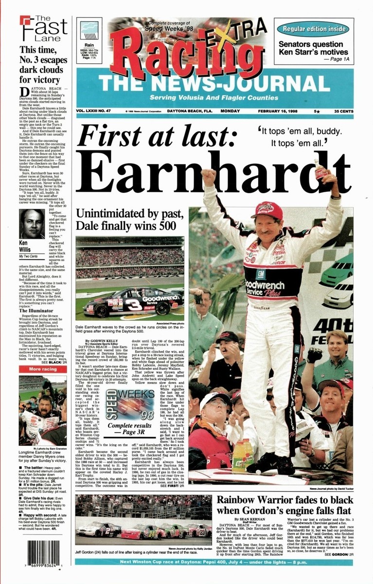 Nascar Dale Earnhardt Newspaper Dale Earnhardt Jr. Still Hates Car Of