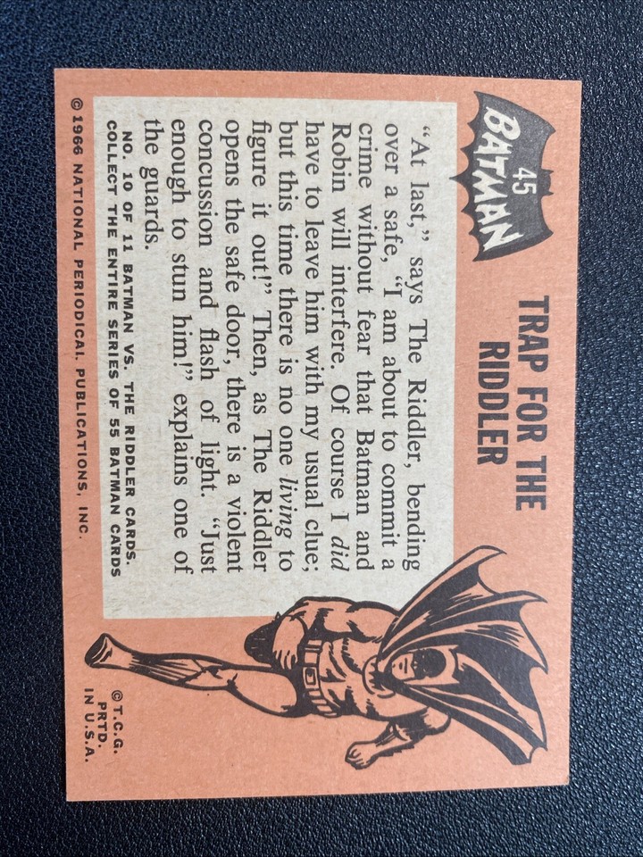 1966 TOPPS BATMAN BLACK BAT #45 TRAP FOR THE RIDDLER | eBay