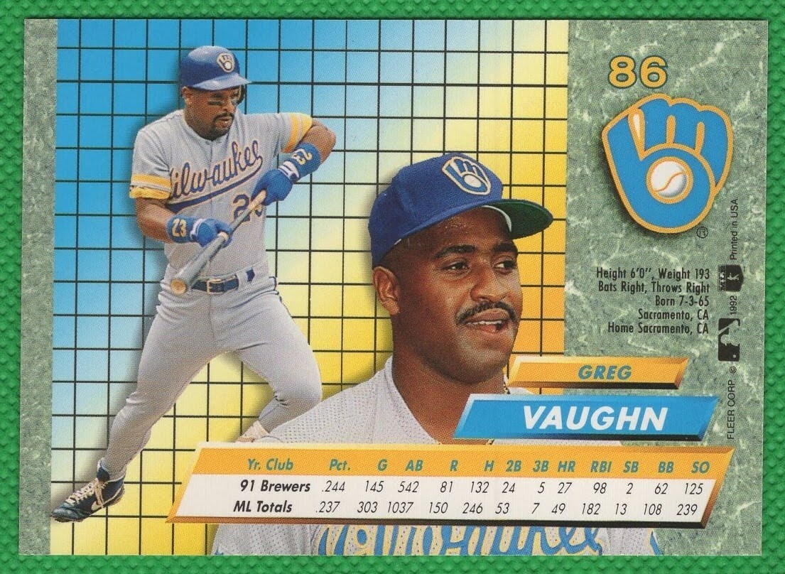 1992 Fleer Ultra - #86 Greg Vaughn for sale online | eBay